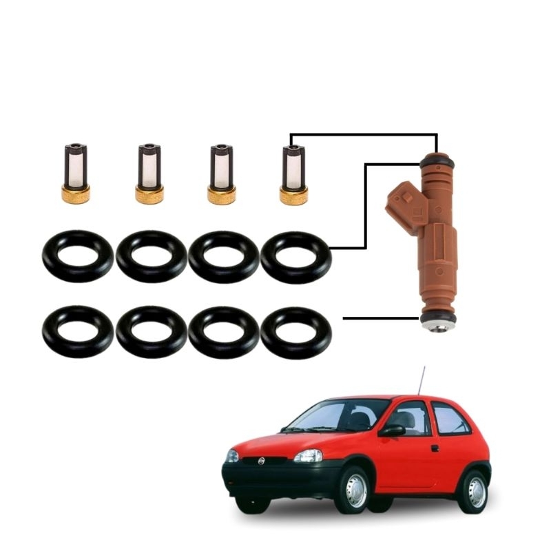 Kit Reparo Bico Injetor Corsa Mpfi 1.0 Gasolina 1996 á 2001 0280155966 ...