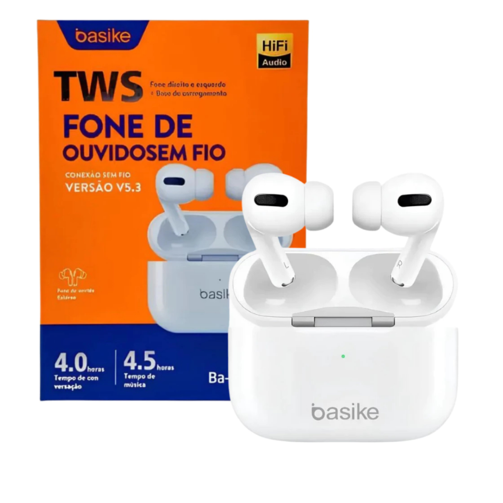 Fone de Ouvido Bluetooth Sem Fio Pods TWS 5.0 Original Basike - Fone ...
