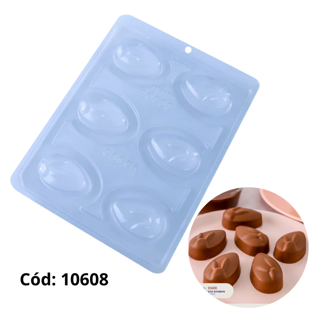 10608 Forma Especial com Silicone 3 partes Bombom Ovo Coelho BWB Páscoa ...