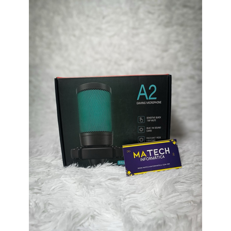 Microfone Gamer Condensador Fifine Ampligame A2, USB, RGB, Preto ...