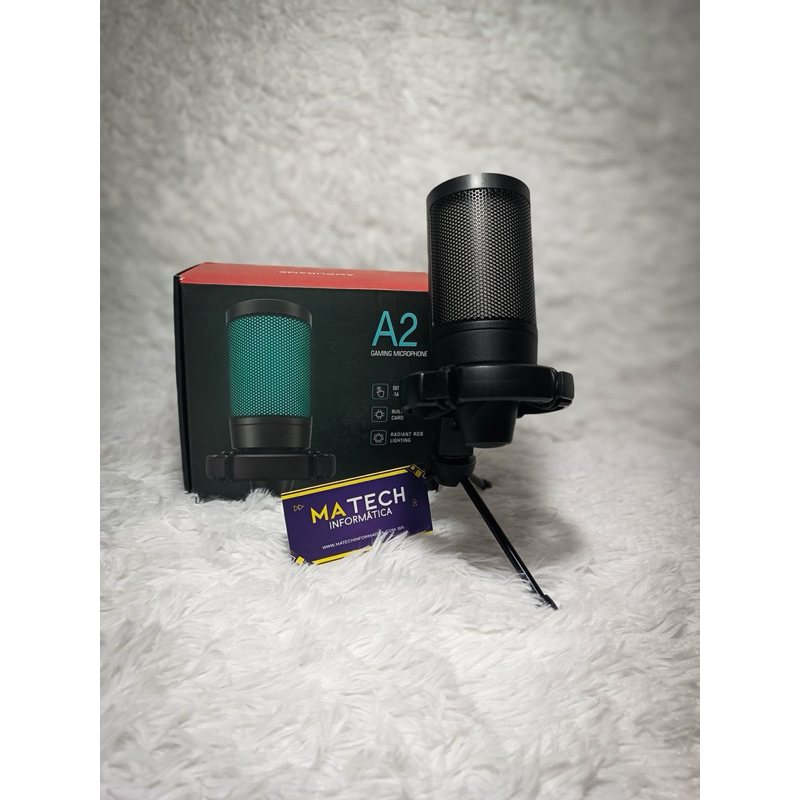 Microfone Gamer Condensador Fifine Ampligame A2, USB, RGB, Preto ...