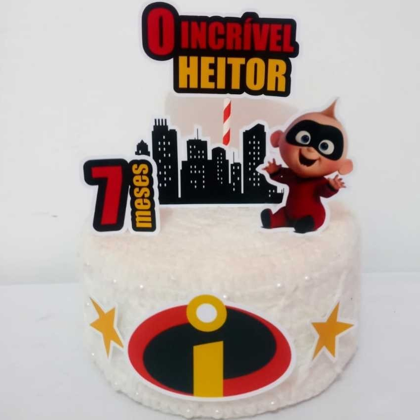 Topo Topper Decoração De Bolo Enfeite Os Incríveis | Shopee Brasil