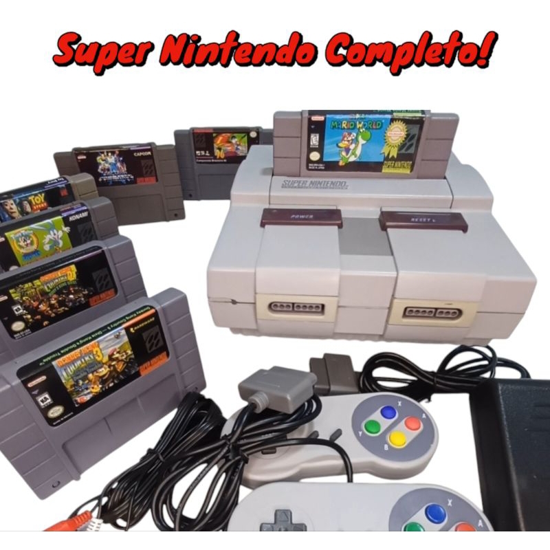 Super Nintendo ORIGINAL usado + Super Mario World +2 controles - Snes ...