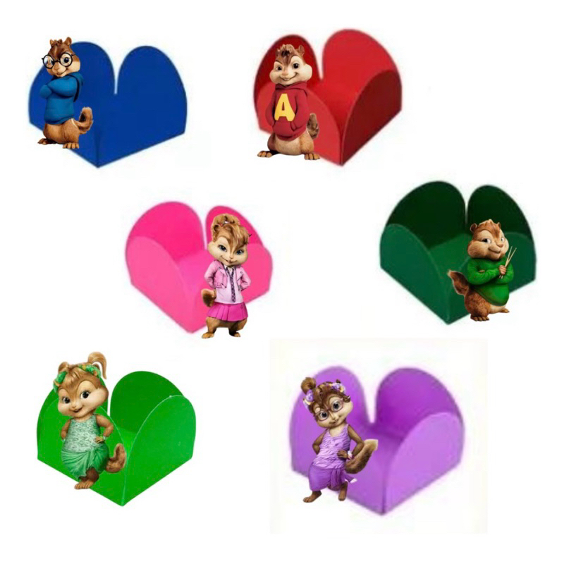 50 FORMINHAS DE DOCE 3D ALVIM E OS ESQUILOS PARA DECORAÇÃO DE FESTA ...