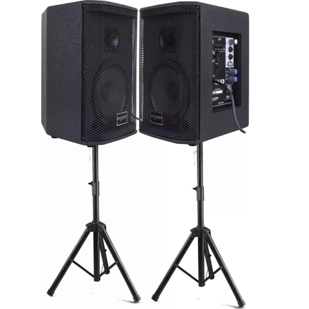 Kit Caixa Ativa Saga 6a + 6p Passiva 200w + Tripés Top igreja bar show ...