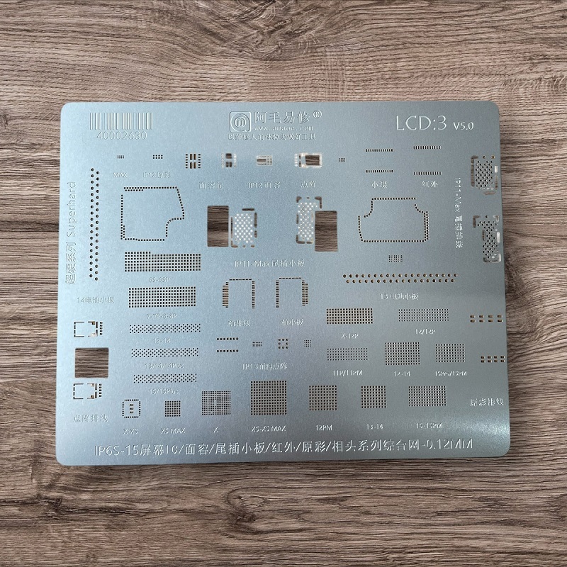 Amaoe LCD3 v5.0 BGA Reballing Stencil para iPhone 6S a 15 Pro Max Tela IC / Face / Tailboard ...