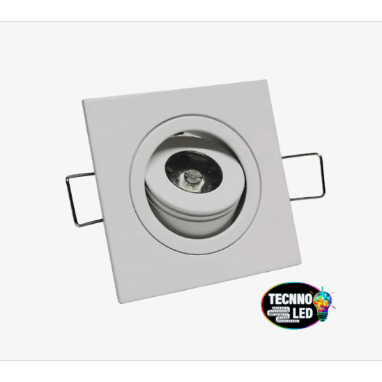 Mini Spot Led Quadrado 1w Direcionavel Completo Branco Quente 3500k ...