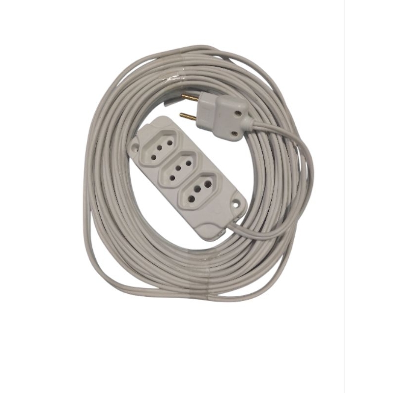 EXTENSÃO FIO PARALELO 2X1.5MM 20 METROS PLUG 10A 2P TOMADA TRIPLA 10A. | Shopee Brasil