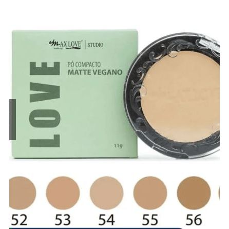 Pó Compacto Vegano Max Love - Tons Médios 55. | Shopee Brasil