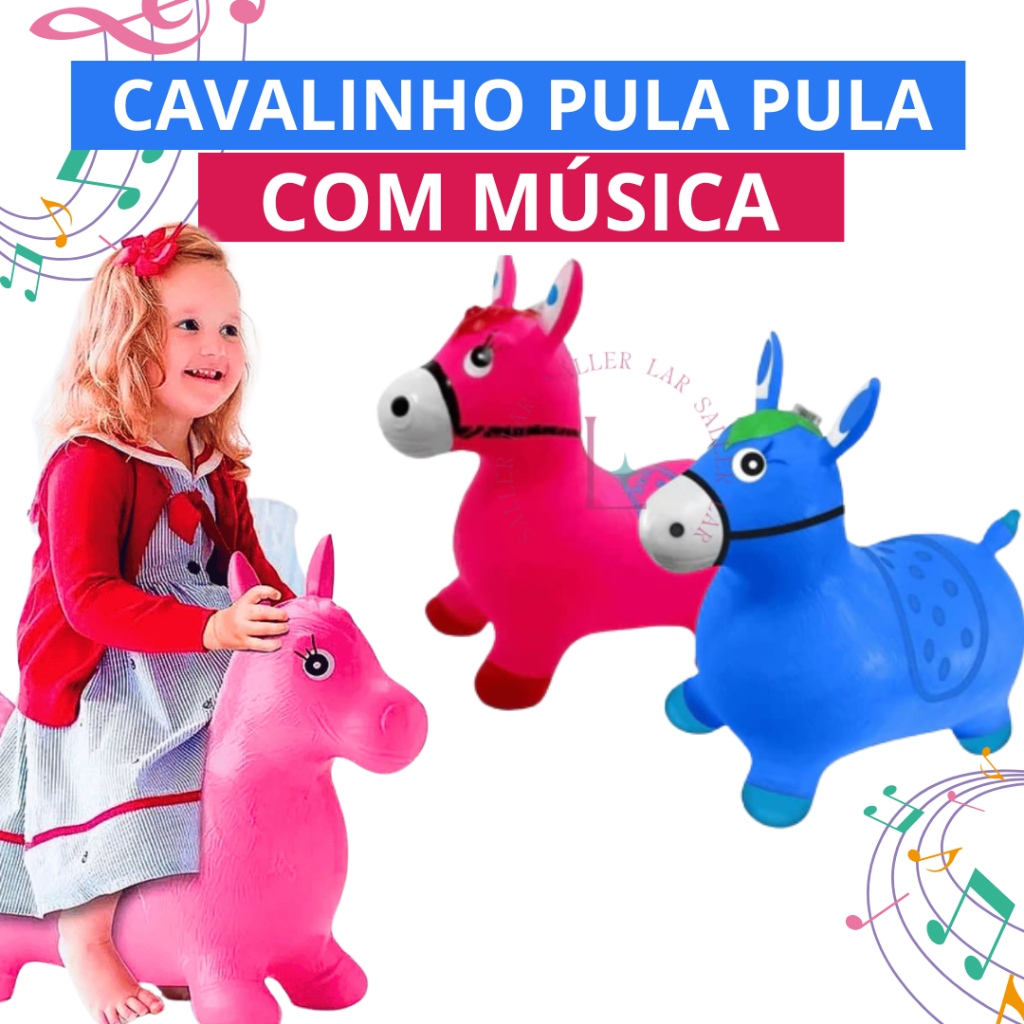 Cavalinho Inflavel Brinquedo Upa Upa Pocoto Pula Pula Musica Infantil ...