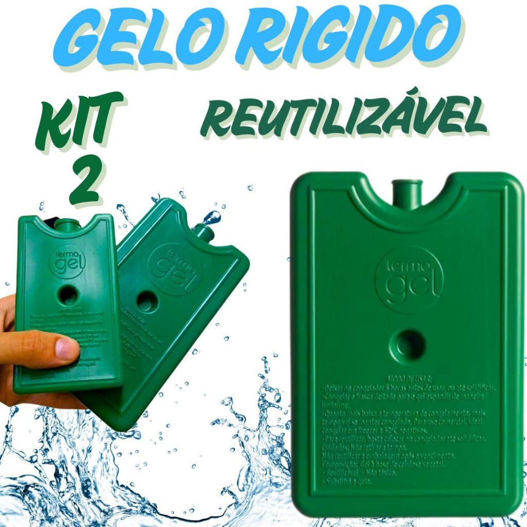 Kit 2 Gelox Gelo Reutilizavel Gelo Rigido Mini 200ml Pequeno 400ml ...