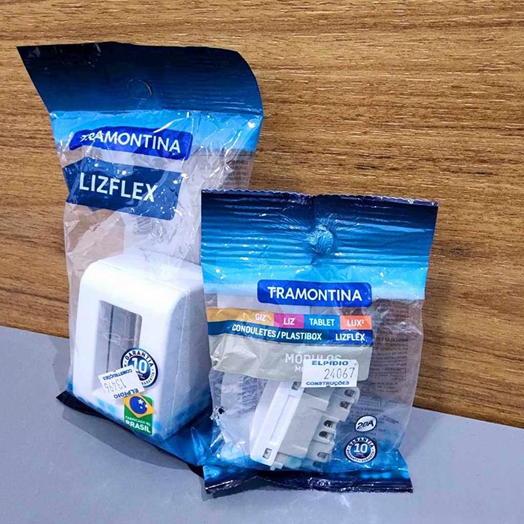 kit compleo Caixa Sobrepor e módulo de tomada 20A 1 Posto Tramontina ...