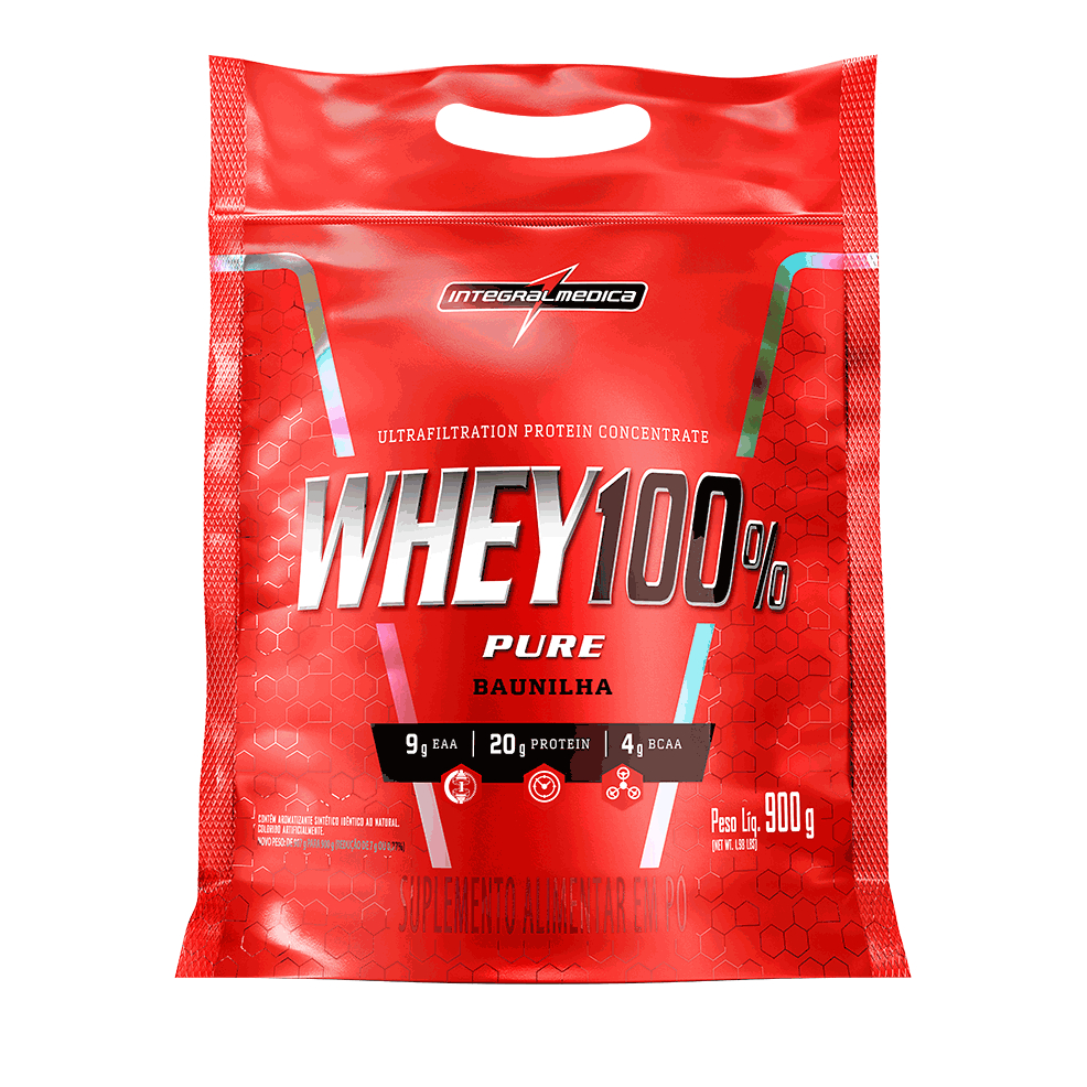 Whey 100% Pure refil Chocolate Integral Médica 907g | Shopee Brasil