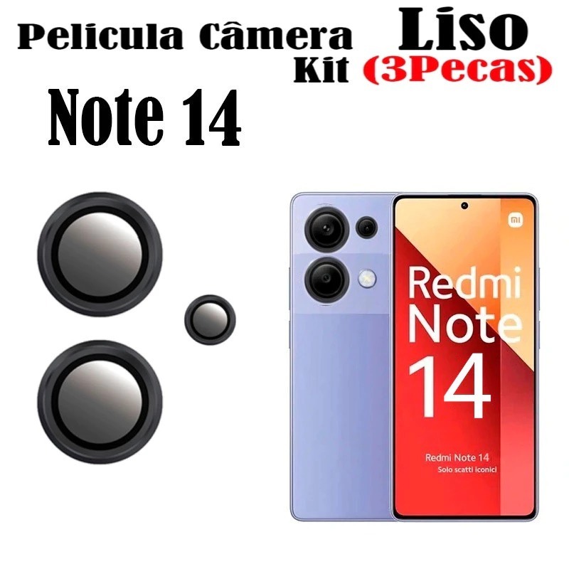 Kit 3 Peças Película De Câmera Liso Para Redmi Note 14/Note 14 Pro 5G ...