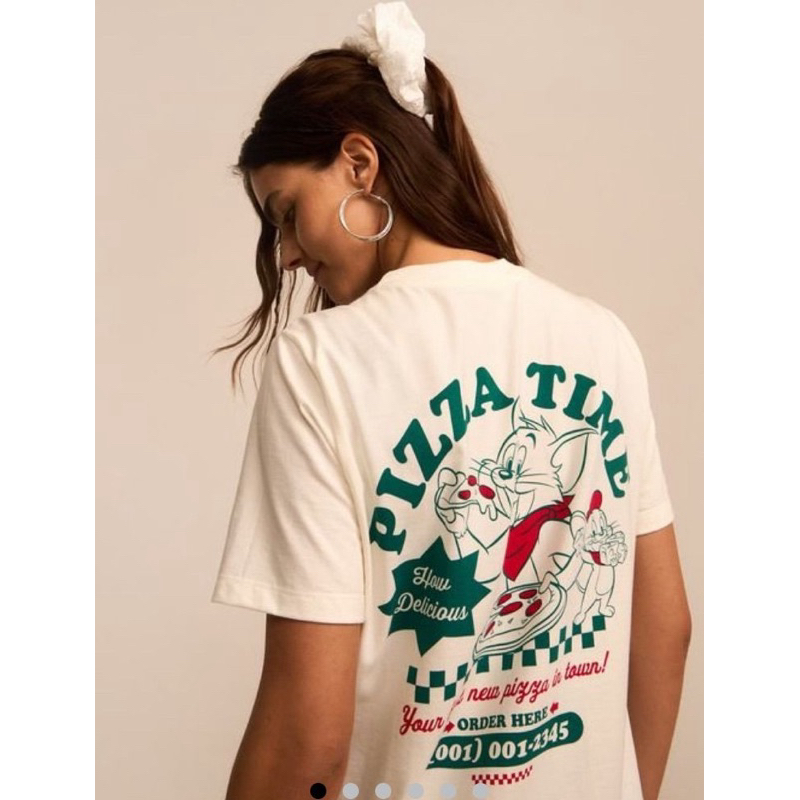 camiseta alongada com estampa do tom & jerry PP | Shopee Brasil