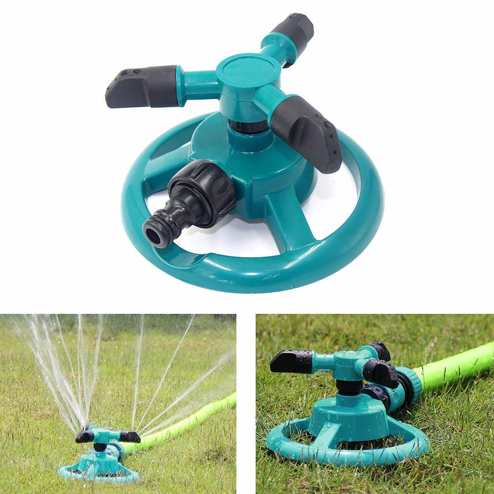Aspersor De Jardim Automático Giratório Com 3 Bicos 360º Jato Aspersor ...