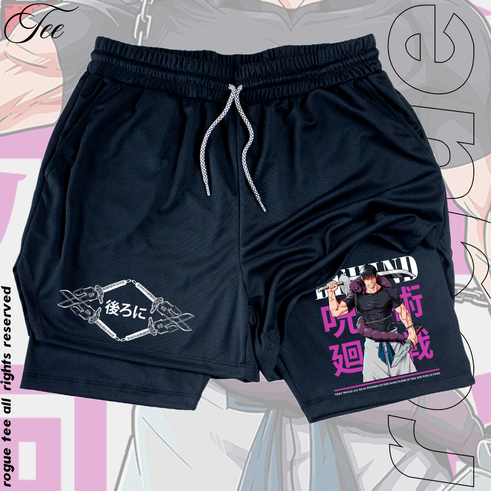 Short Academia Dry Fit Toji Fushiguro Behind Inverted Jujutsu Kaisen ...