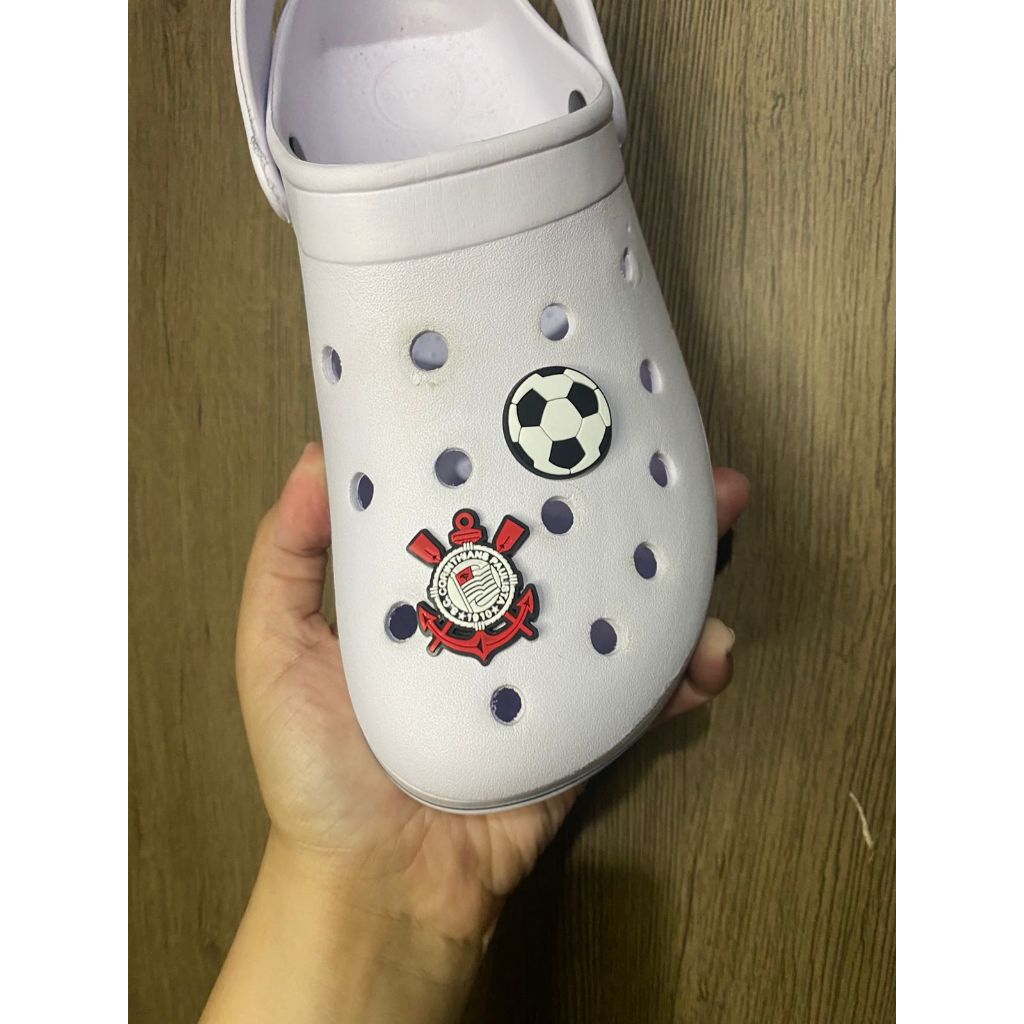 02 Pins/Bottons Jibbitz Emborrachados Para Crocs Times - Corinthians ...