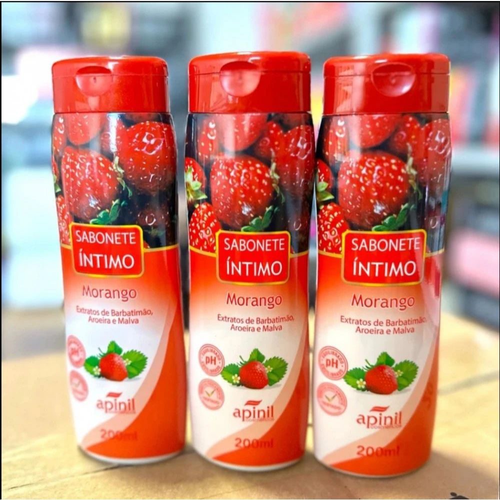Kit 3 Sabonete Intimo Morango 200ml Envio Imediato | Shopee Brasil