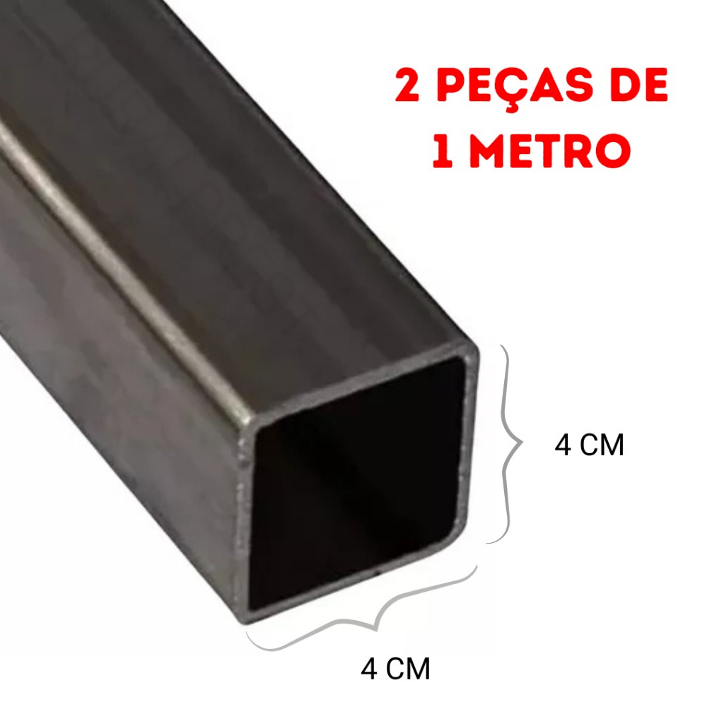 METALON 40X40 MM - TUBO QUADRADO DE AÇO 4X4 CM - 2 PEÇAS DE 1 METRO ...