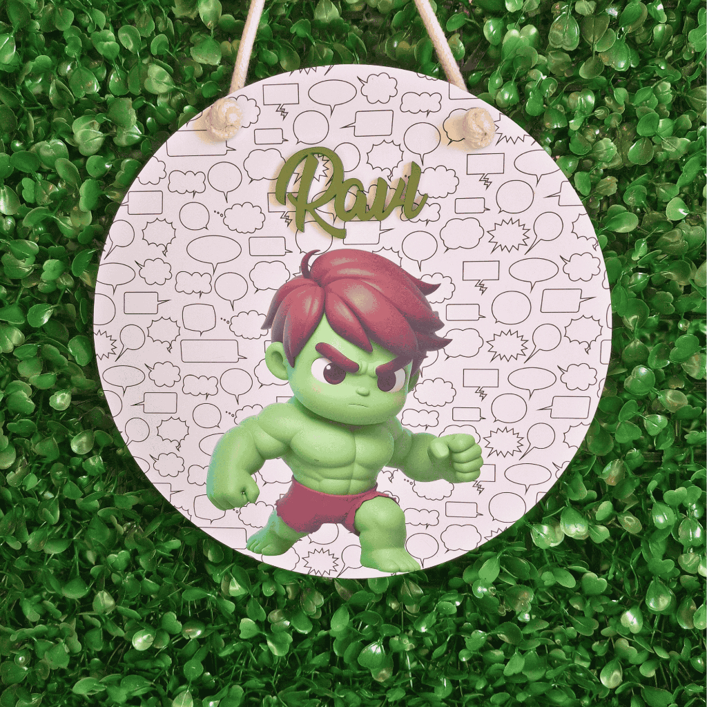 Placa Enfeite Porta Maternidade Hulk Heróis Personalizado 3d | Shopee ...