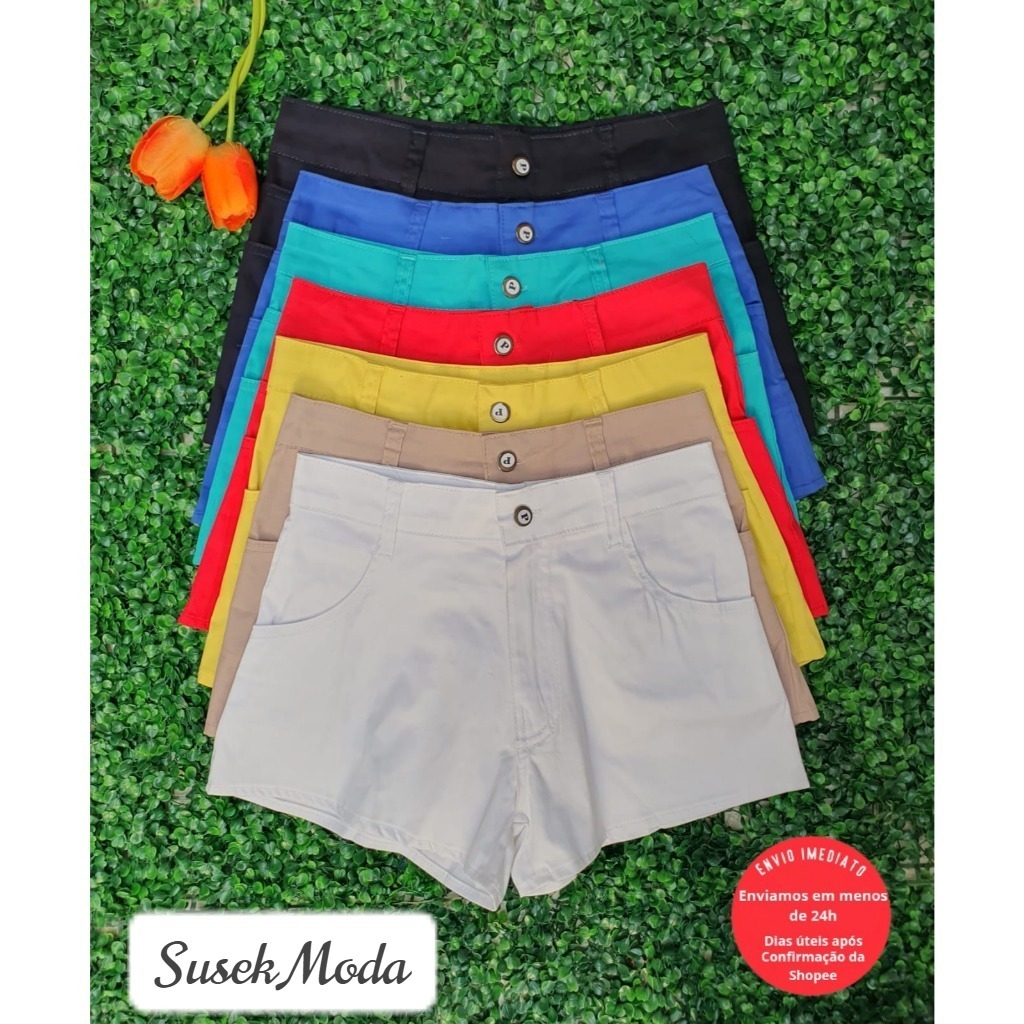 Susek Moda Short de Sarja Cintura alta 2707 | Shopee Brasil