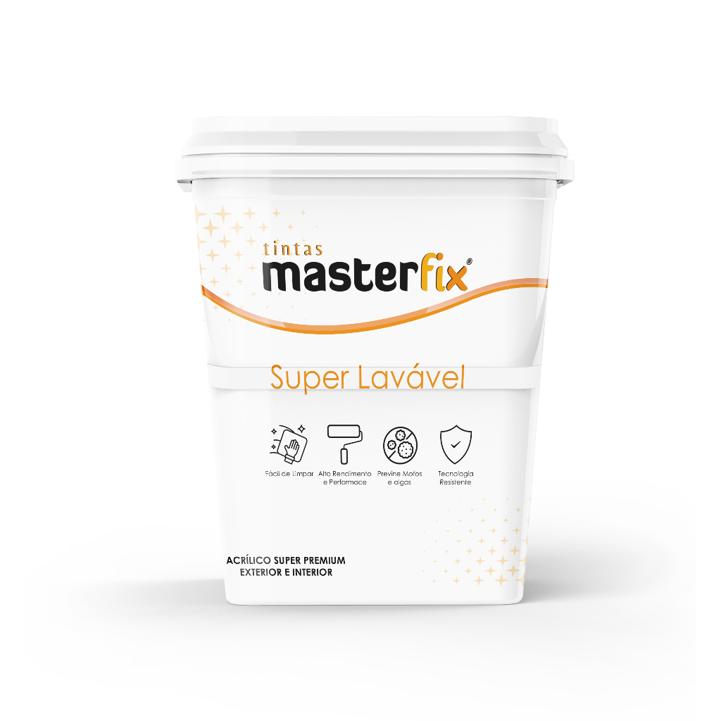 Tinta Acrílica Premium Super Lavável 4kg Masterfix - Limpável Sempre Limpo Fácil de Limpar ...