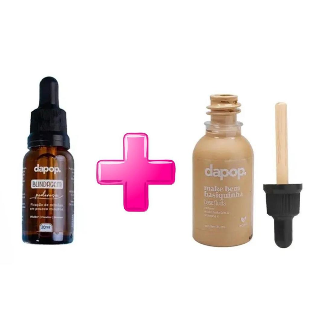 Kit Base Fluída Vegana Dapop Make Basiquinha + Blindagem Poderosa Dapop ...