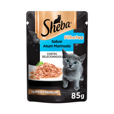 Ração Úmida Sachê Sheba Para Gatos Filhotes – Atum 85g kit 10 und ...