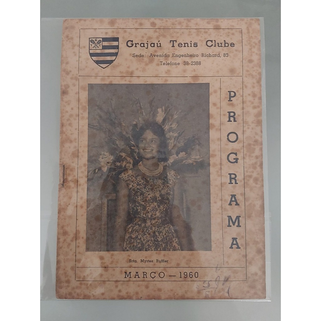 Programa Do Grajaú Tenis Clube - Rio De Janeiro 1960 | Shopee Brasil