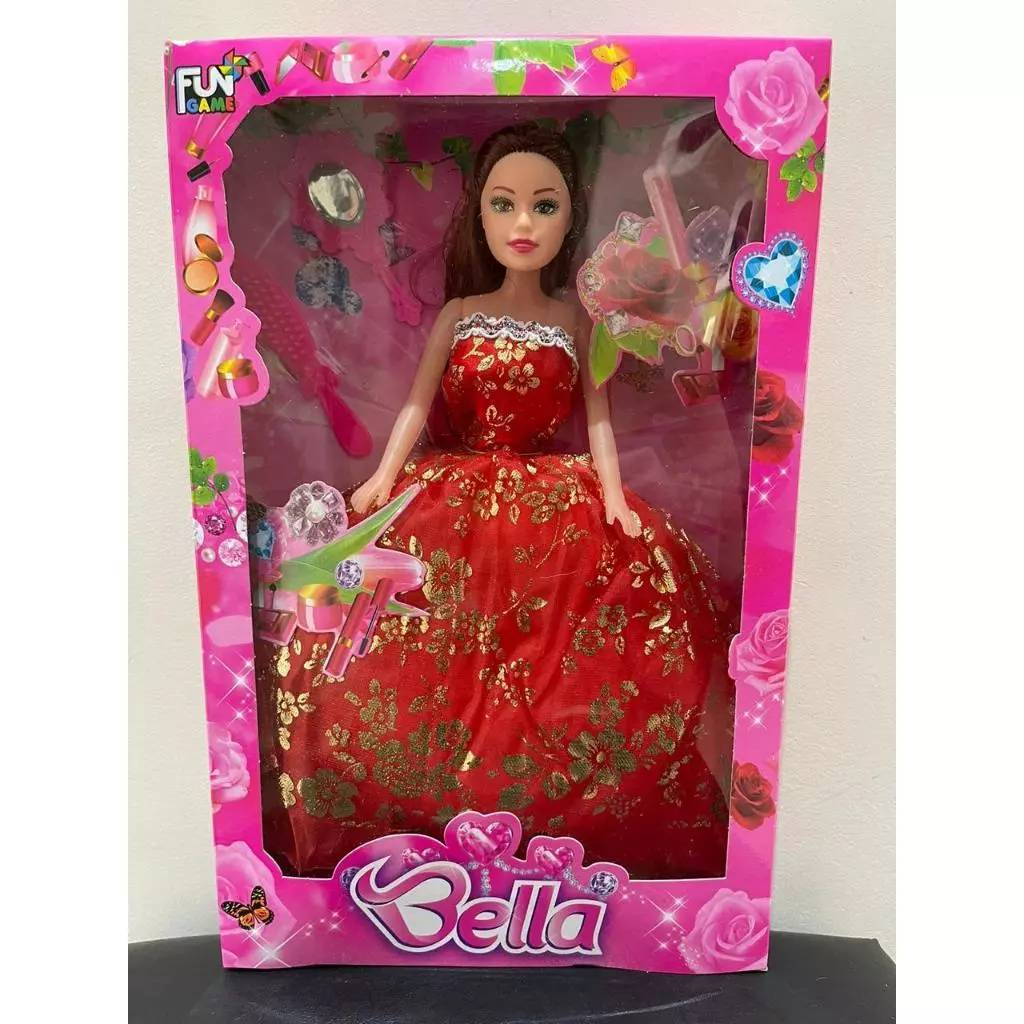 Boneca Bella Fashion Doll 30cm Articulada Moderna Princesa Acessórios ...