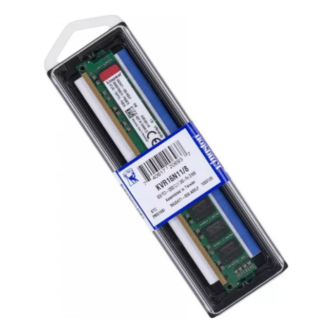 Memória Ram Kingston 8gb Ddr3 1600mhz Pc3 12800 Kvr16n11/8 Pc | Shopee Brasil