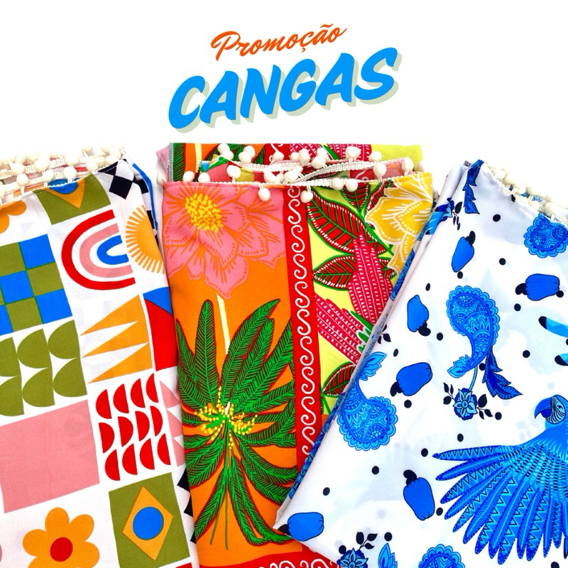 Canga Moda Praia Verão Estampa Farm e Saída de Praia com Acabamento e ...