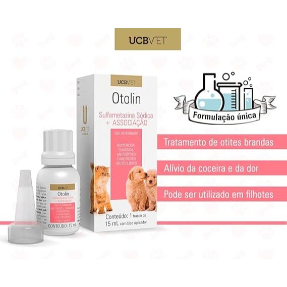 Otolin 15 ML com bico aplicador solução otológica para otite infecção ...