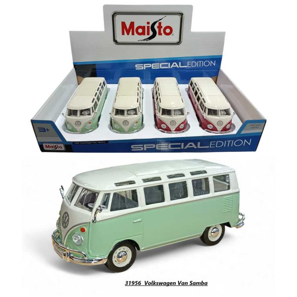 Miniatura Volkswagen Kombi Van Samba - 1/24 - Maisto | Shopee Brasil