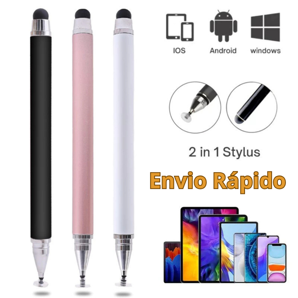Caneta Touch Screen Stylus Universal 2 em 1 para Tablet, Smartphone e ...