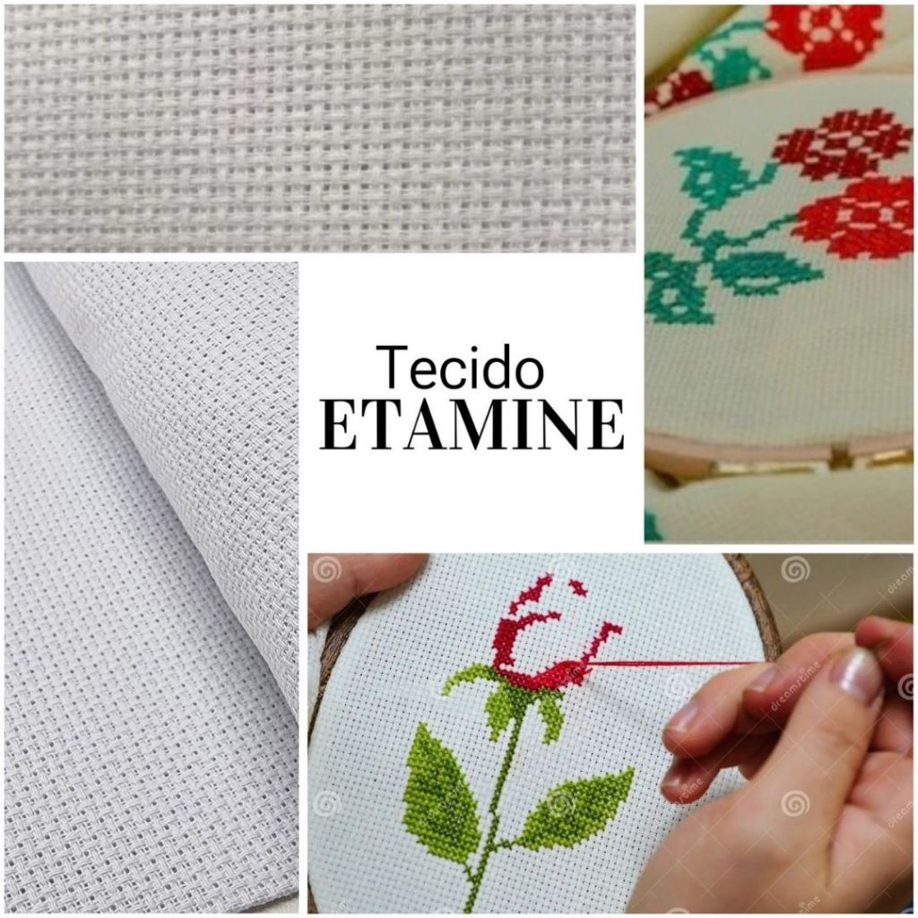 Etamine Branco Para Bordar Ponto Cruz 4,5 X 1,40 Metros | Shopee Brasil