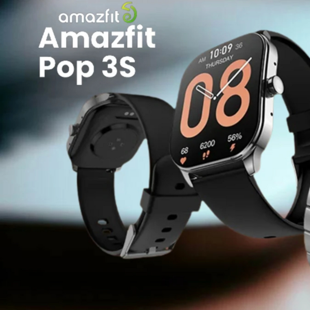 Smartwatch Amazfit pop 3s preto: com tela AMOLED, GPS e monitoramento ...