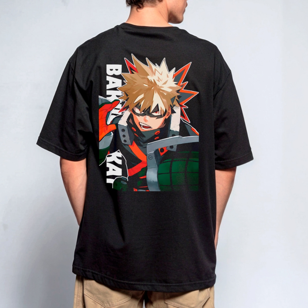 Camisa Oversized Streetwear Boku Hero Katsuk Bakugou Katsuki Deku ...