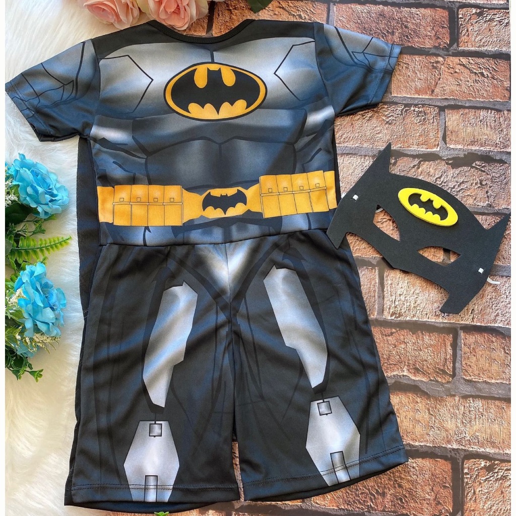 Fantasia Do Batman Infantil Roupa Com Mascara E Capa | Shopee Brasil
