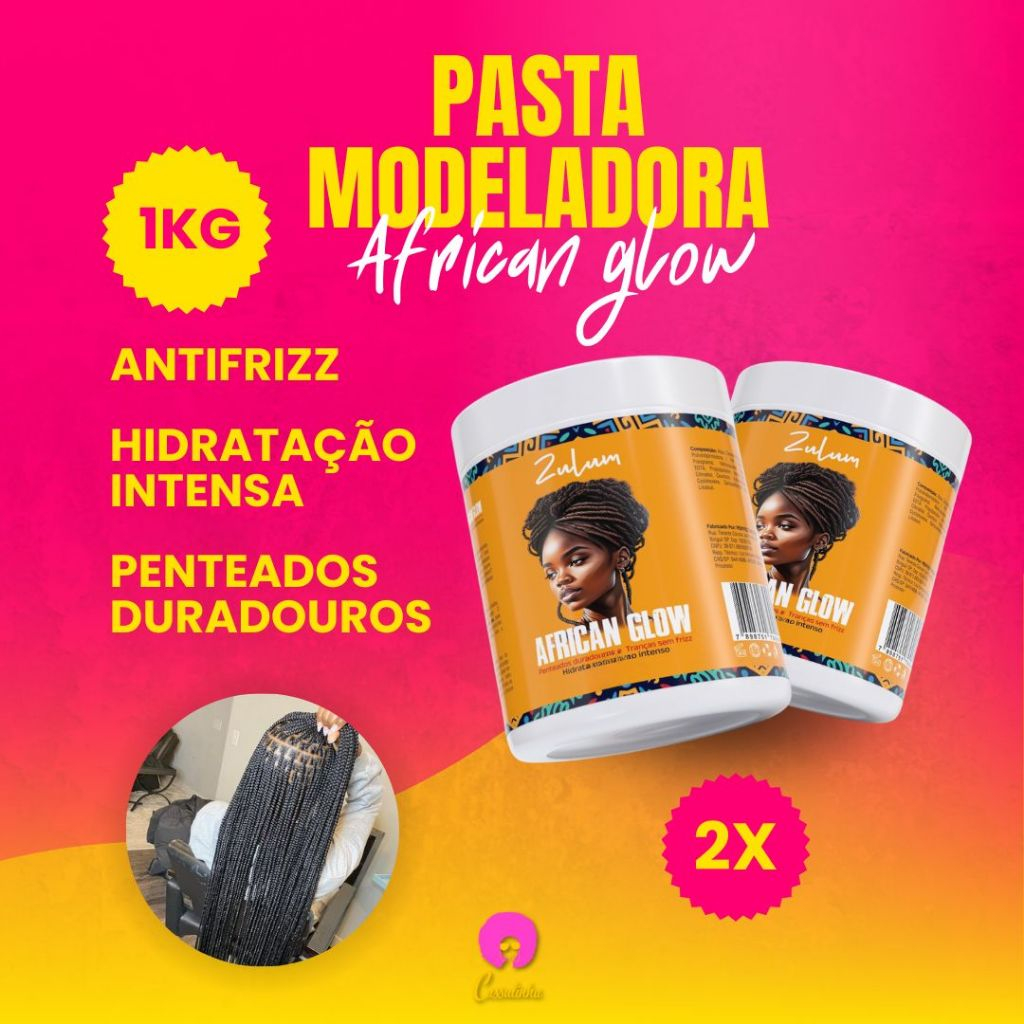 KIT 2X CERA MODELADORA AFRICAN GLOW 1KG USO PROFISSIONAL!! | Shopee Brasil