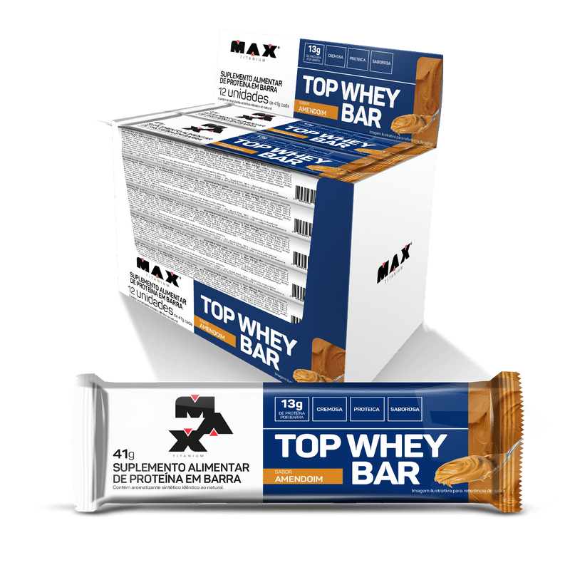 Top Whey Bar - 41g - 12 Unid - Max Titanium | Shopee Brasil