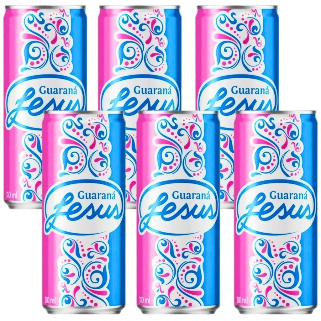 Refrigerante Rosa Jesus Fardo Com 6 Latas De 310 Ml Cada | Shopee Brasil