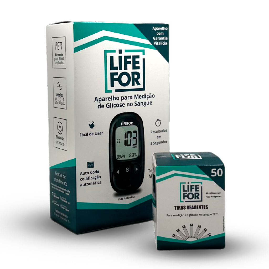 Medidor De Glicose Kit Completo +60 Tiras 10 Lancetas No Sangue ...