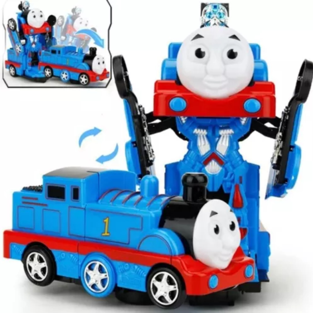 Trem Trenzinho Thomas TK - 1177 Vira Robô Musical Com Luz E Som Cor Azul Toy King | Shopee Brasil