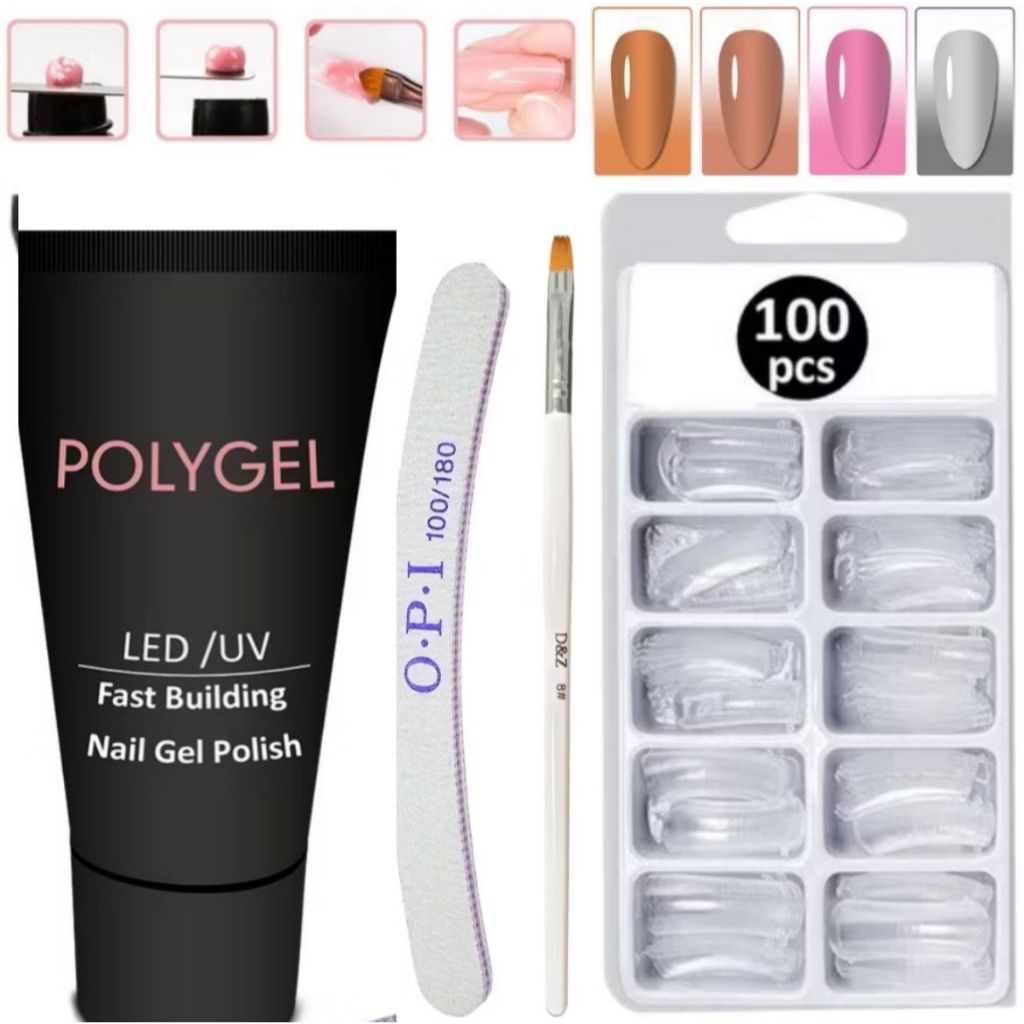 Kit Poligel Alongamento manicure Molde F1 Unhas Super Promoção acrigel ...