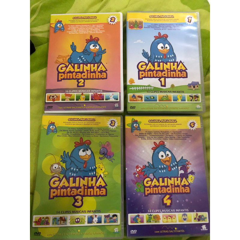 dvd coleção galinha pintadinha 1,2,3,4 | Shopee Brasil