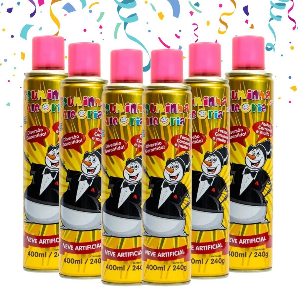 Kit 6 Espuminha De Carnaval Spray Neve Espuma Artificial Da Alegria ...
