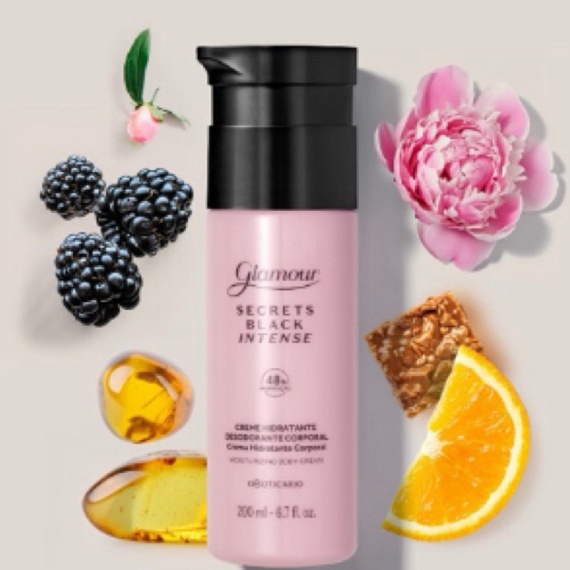 Creme Hidratante Desodorante Corporal Glamour Secrets Black Intense ...
