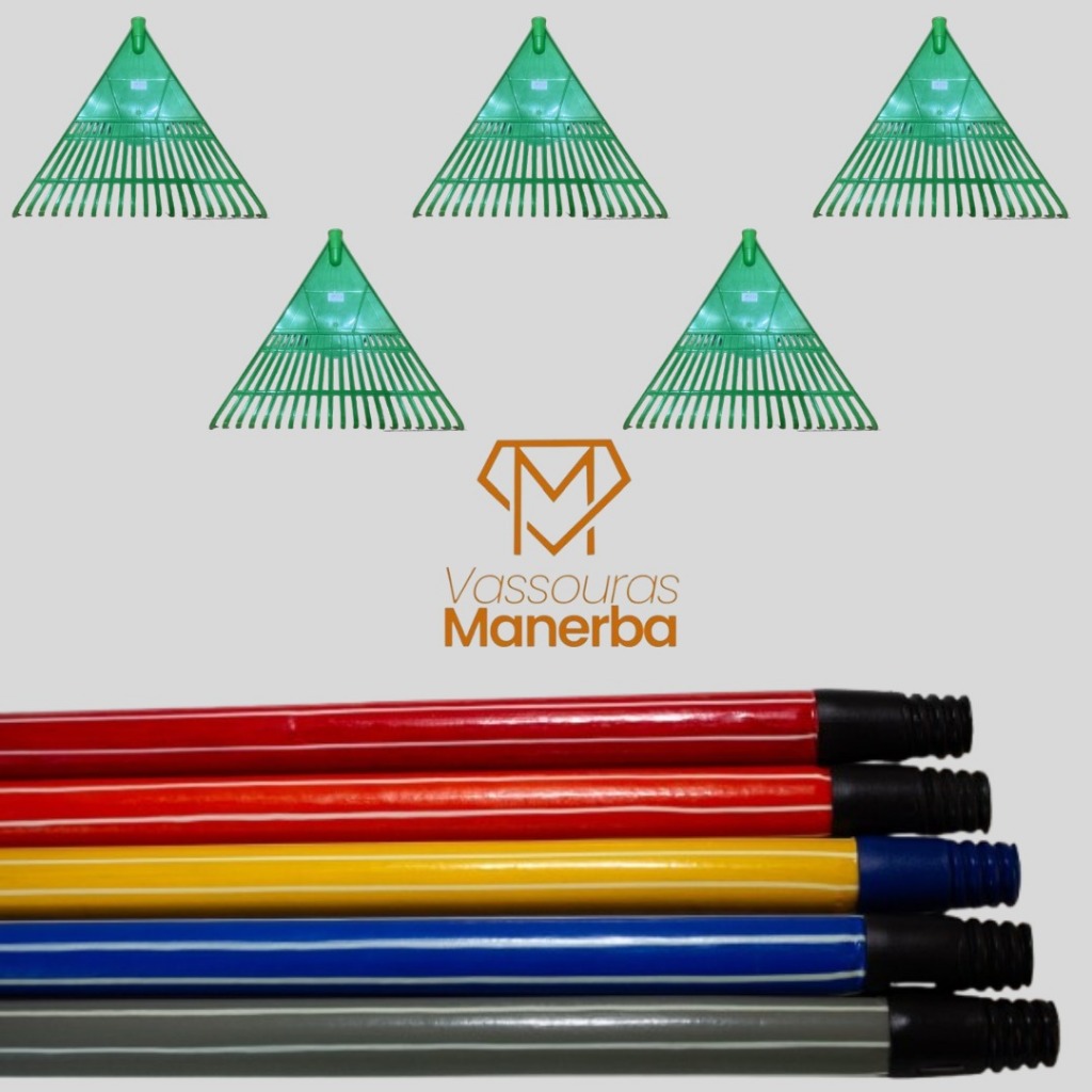 5 RASTELO PLASTICO COM CABO(RODO, VASSOURA, CABO, LIMPEZA) | Shopee Brasil